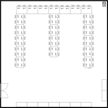 Table Seating Floor Plan | 비주얼 패러다임 사용자 기여 다이어그램 / 디자인